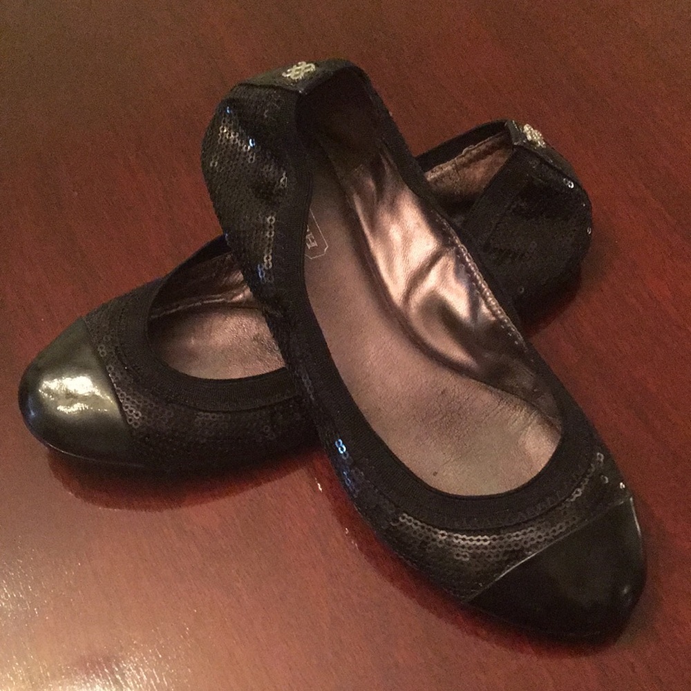 Coach Black Sequined Ballet Flats 5.5m - Gem